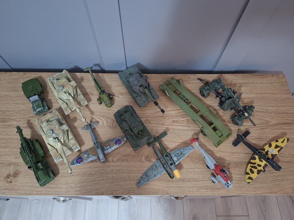 Massive Dinky Job Lot Spares Repair Stuka Cheiftan Stuka Sea King 88mm ...