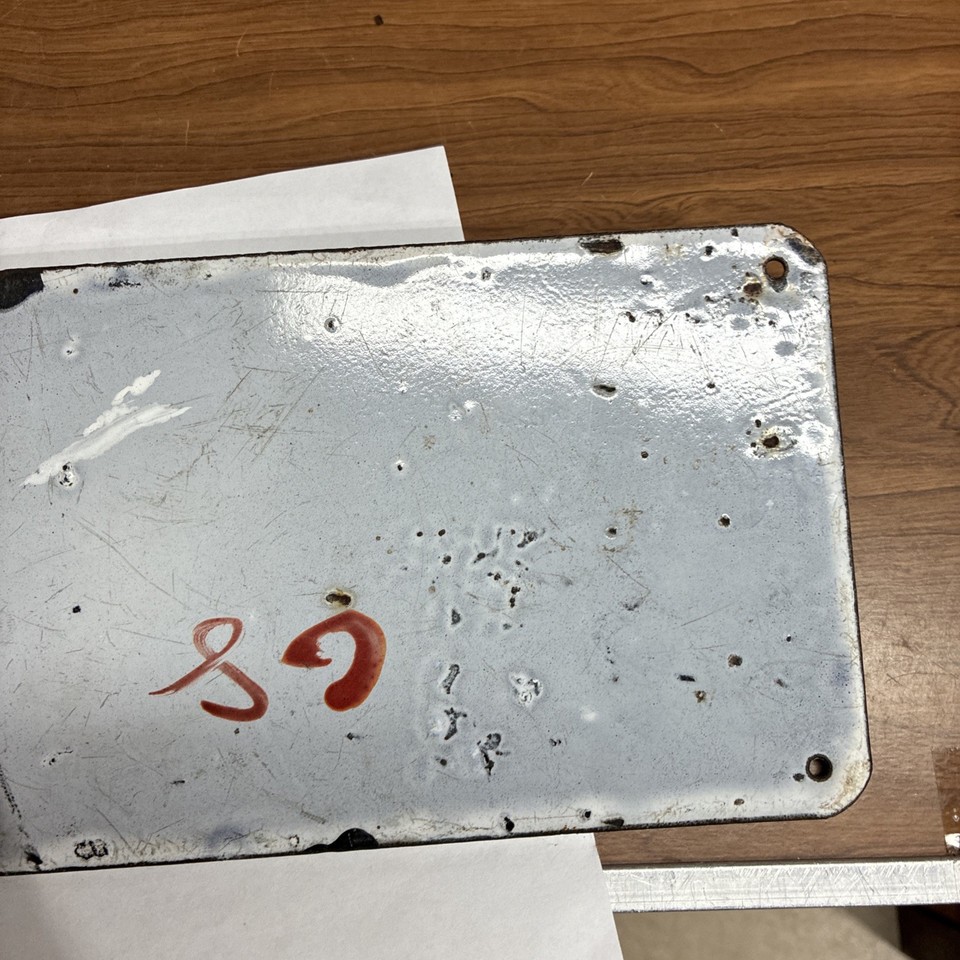 1906 CONNECTICUT CT Porcelain Metal Transportation License Plate Car ...