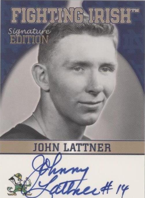 2003 TK Legacy Notre Dame - Signature Edition Autographs Johnny Lattner ...