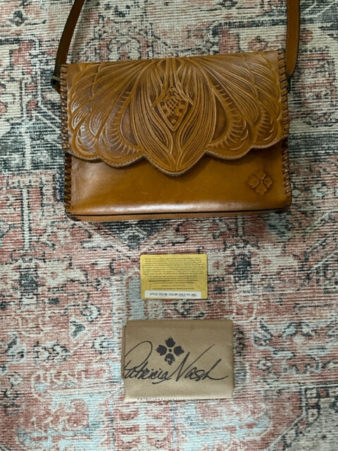 Patricia Nash Leather Sarola Crossbody BURNISHED GOLD STYLE P52186 FREE ...