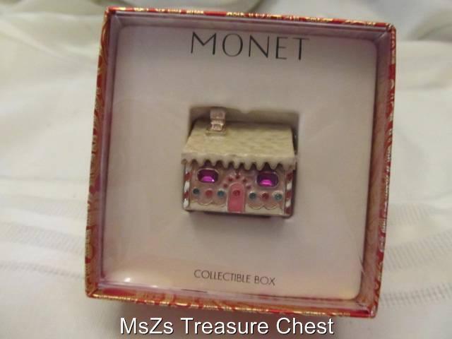 MONET "GINGERBREAD HOUSE" Collectible Enamel Keepsake Trinket Box * NIB ...