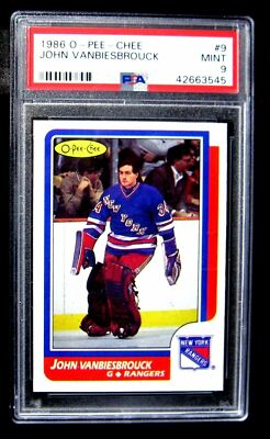 1986 OPC JOHN VANBIESBROUCK ROOKIE PSA MINT 9 NEW YORK RANGERS | eBay