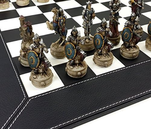 Skeleton Slayer Gothic Fantasy Skull Chess Set W/ 18" Black and White ...