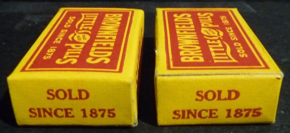 2 Empty Vintage Brownfields Little Pills Physician's Sample Box 1920's ...