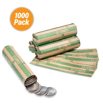 1000 Flat Coin Wrappers, Dimes Coin Holder, Convenient Dime Storage ...