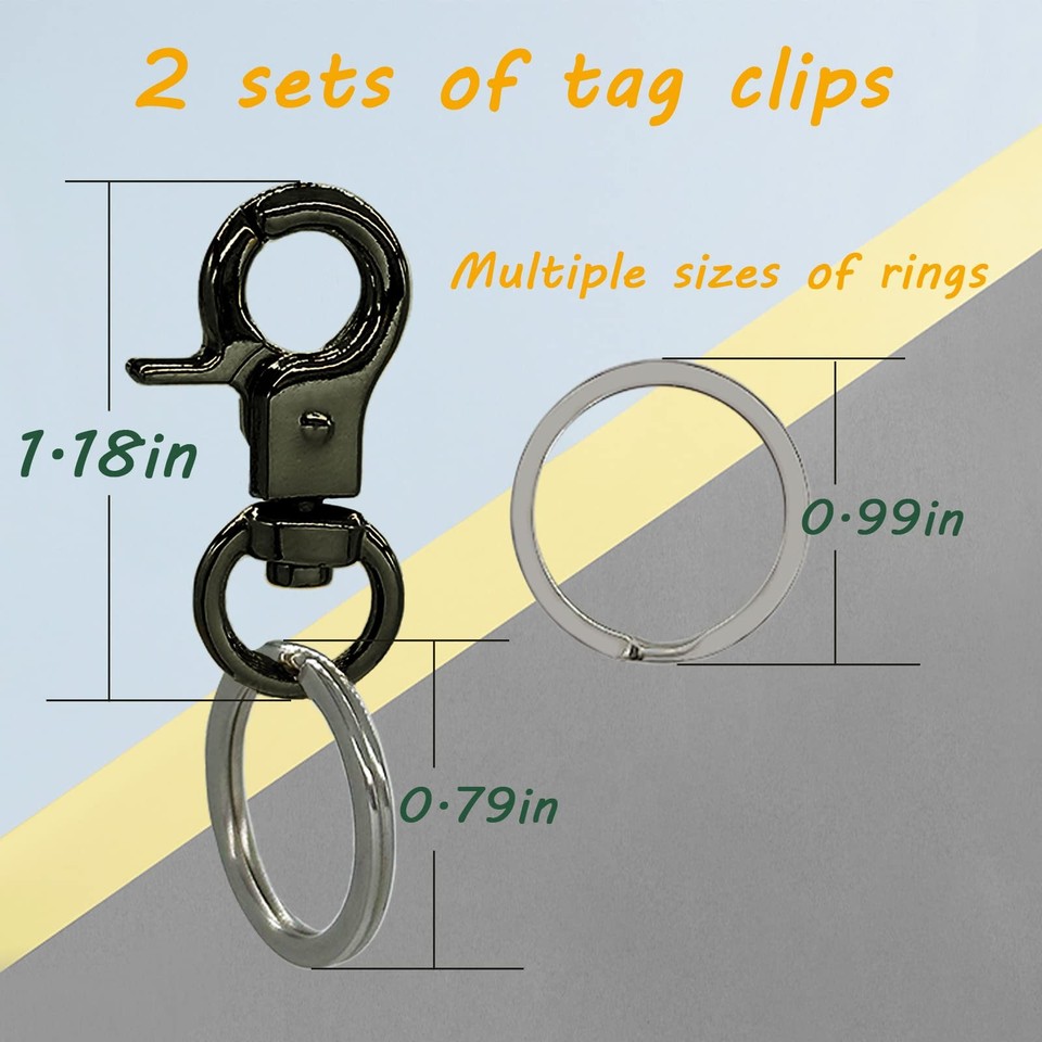 Dog Tag Clips 2 pack Easy Change for Pet ID Tag Quick Clips Small ...