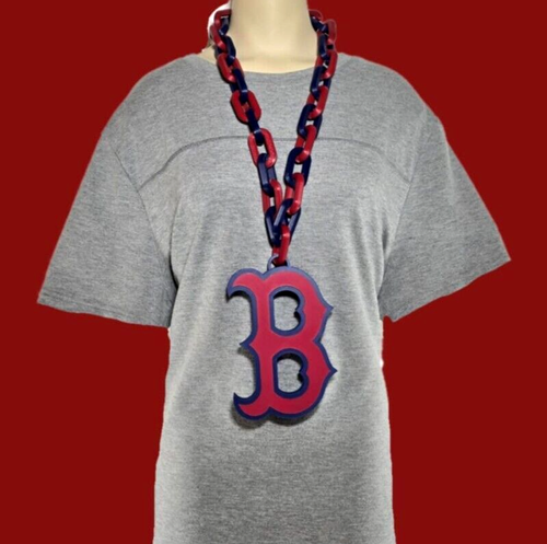 Boston Red Sox Big Logo Fan Hype Chain 5+ Necklace Colors MLB Baseball ...