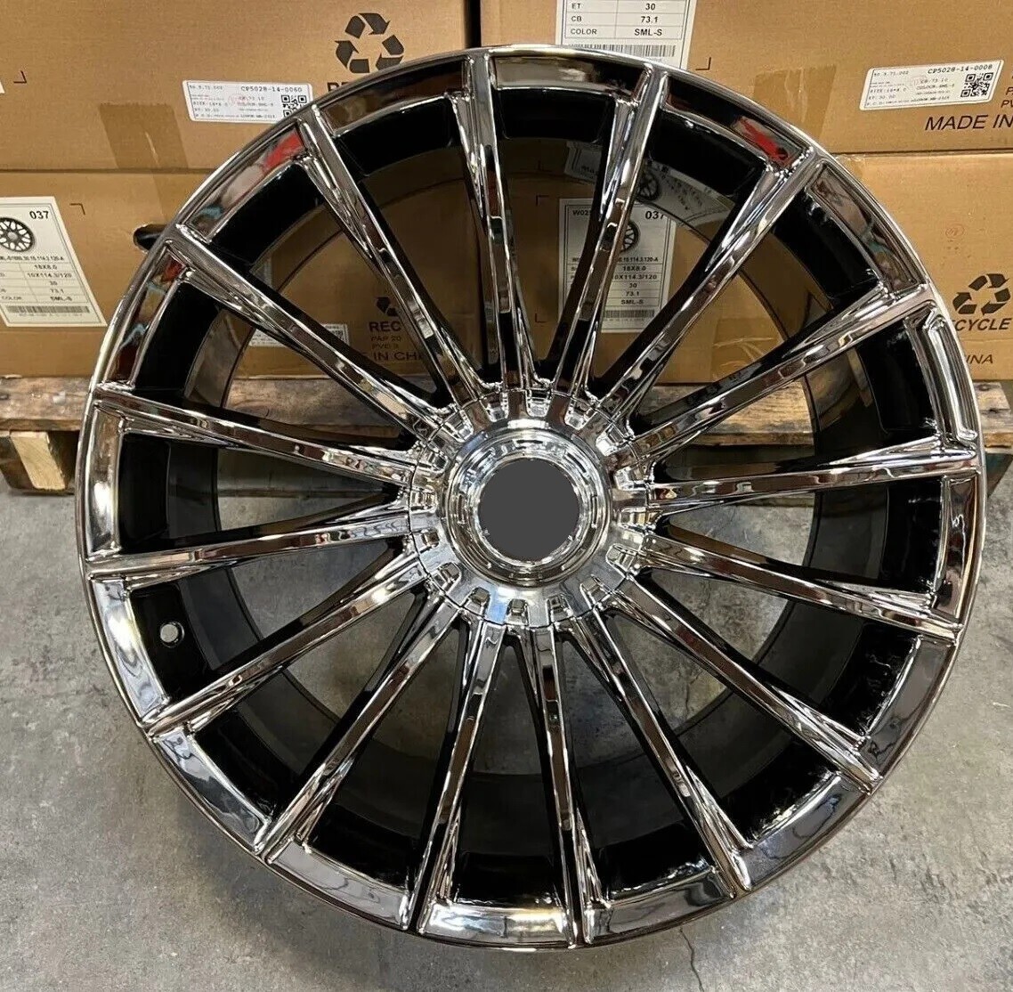4 PCS 20" BLACK CHROME WHEELS FOR MERCEDES BENZ MAYBACH STYLE RIMS SET ...