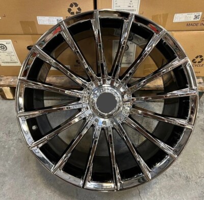 4 PCS 20" BLACK CHROME WHEELS FOR MERCEDES BENZ MAYBACH STYLE RIMS SET ...