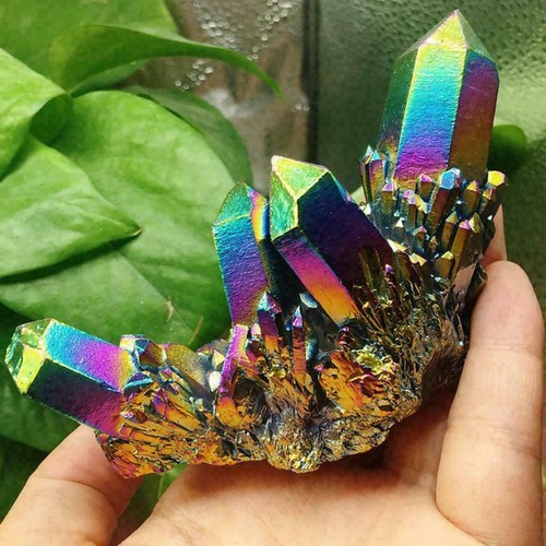 Rainbow Titanium Cluster Mineral Specimen Healing Natural Crystal Stone ...