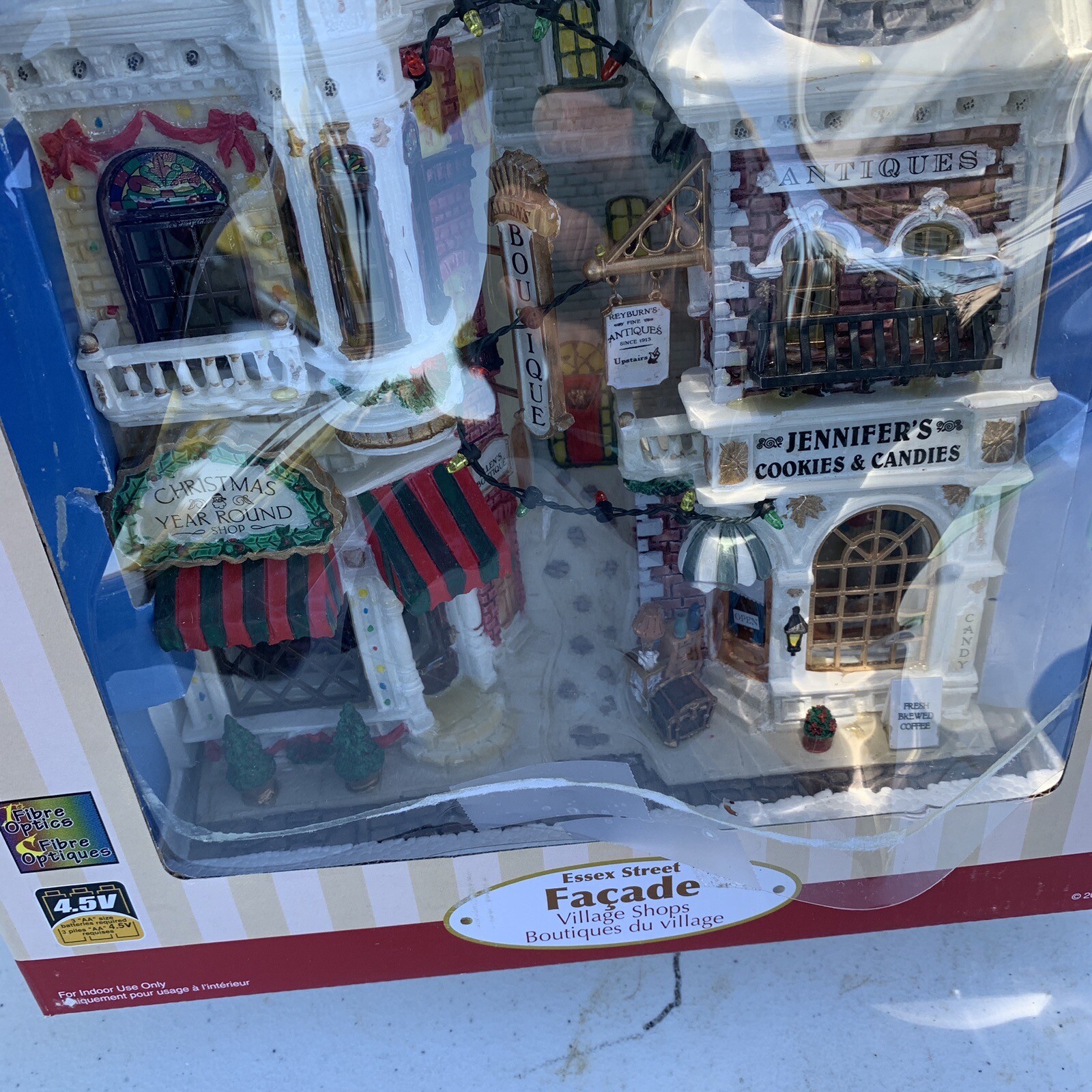 Lemax+Essex+Street+Facade+Village+Shops+Lighted+Hanging+Wall+Setting+ ...