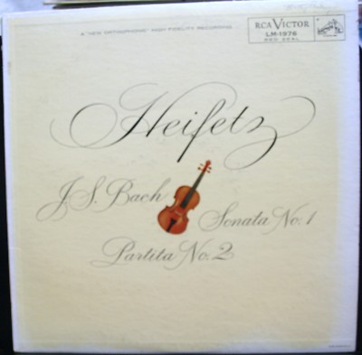 VINYL RECORD HEIFETZ BACH SONATA NO.1 PARTITA NO. 2 VIOLIN RED SEAL LM ...