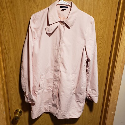 CHAPS Womens Button Up 3/4 Sleeve Pink Button Up Jacket Size Medium ...