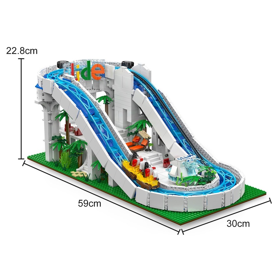 Mould King 11021 Water Slide Amusement Park Building Block Creative ...