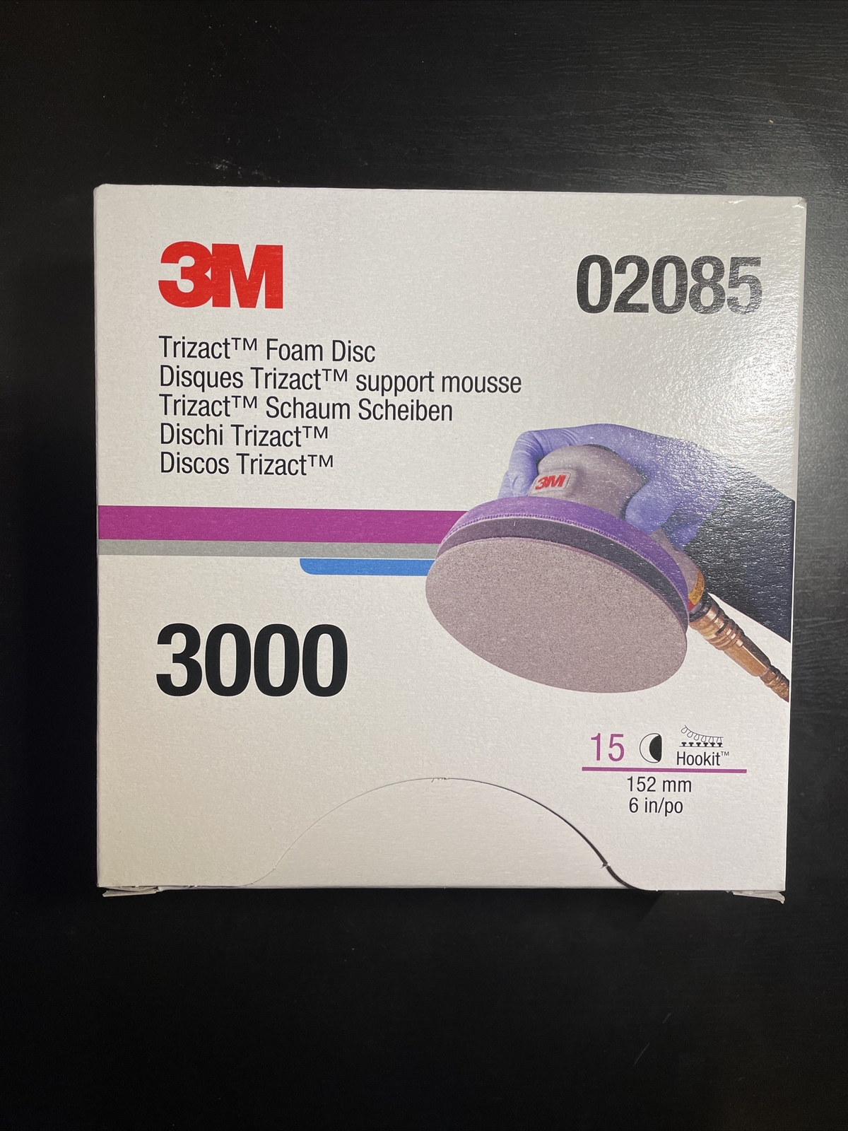 3M 02085 trizact hookit 6 Inch P3000 Grit Foam Disc Automotive 15 Disc ...