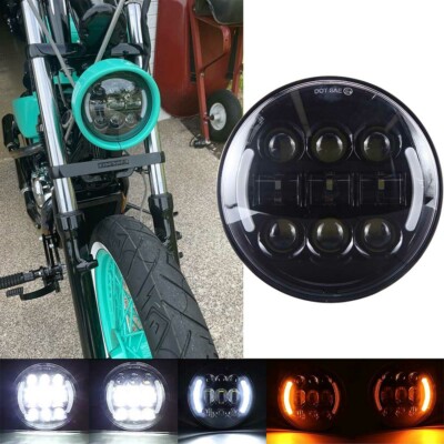 5-3/4" LED Headlight With Turn Signals For Honda Shadow VT VLX 600 750 ...