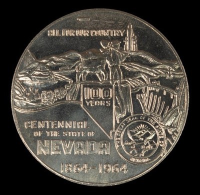 Rare 1864-1964 Nevada State Centennial Eureka County Nickel Silver Coin ...