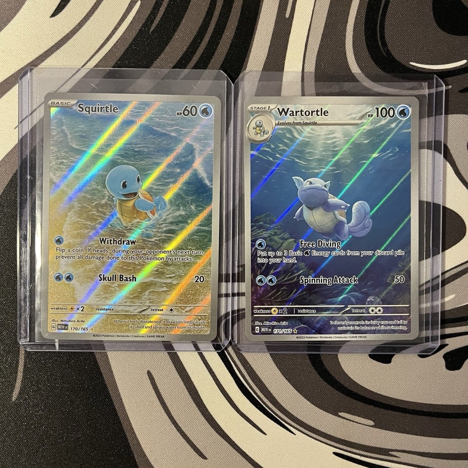 Pokémon 151 Full Art Gen 1 Starter Illustration Rare Set | Squirtle ...