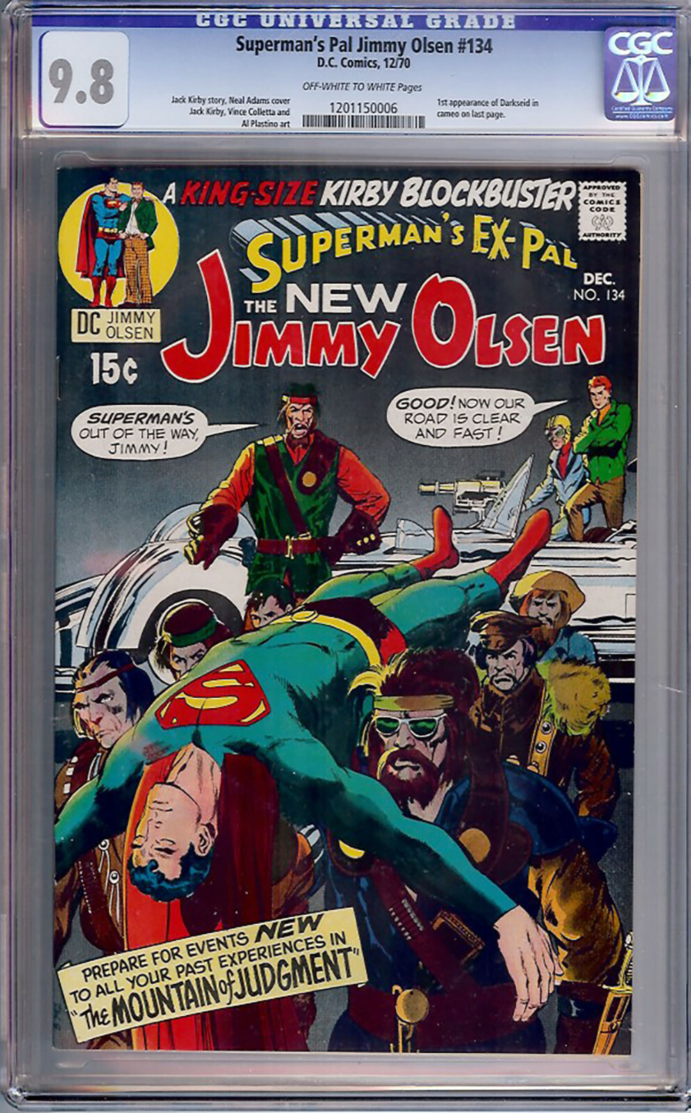 Superman's Pal Jimmy Olsen #134 CGC 9.8 DC 1970 1st Darkseid! RARE NM ...