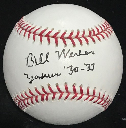 BILL WERBER "1930-33 YANKEES" REDS HOF AUTOGRAPHED SIGNED BASEBALL BAS ...
