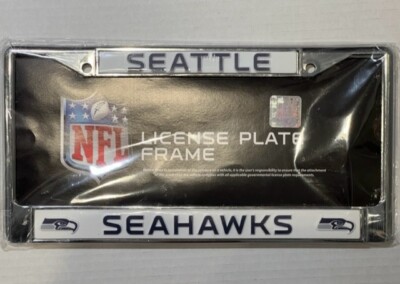 Seattle Seahawks WHITE Metal Chrome License Plate Frame-NFL-NEW | eBay