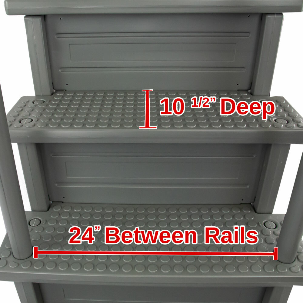 Aqua Select 28" Wide Above Ground Heavy Duty Swimming Pool Step Ladder ...