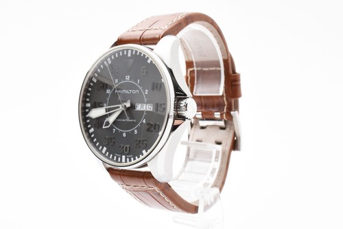 [ MINT in Box ] Hamilton H647150 Khaki Aviation Black Dial Day Date Men ...