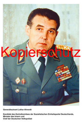 G18 Generalleutnant Lothar Ahrendt DVP Volkspolizei DDR Foto 20x30 cm ...