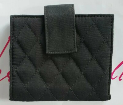 Vera Bradley Wallet Compact Black Microfiber Quilted w 5 card slot ...