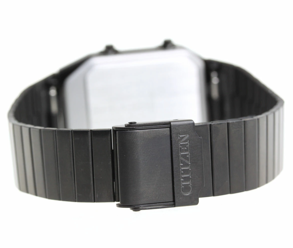 Citizen JG2105-93E Ana Digi Temp Black Stainless Steel Band Men Watch ...