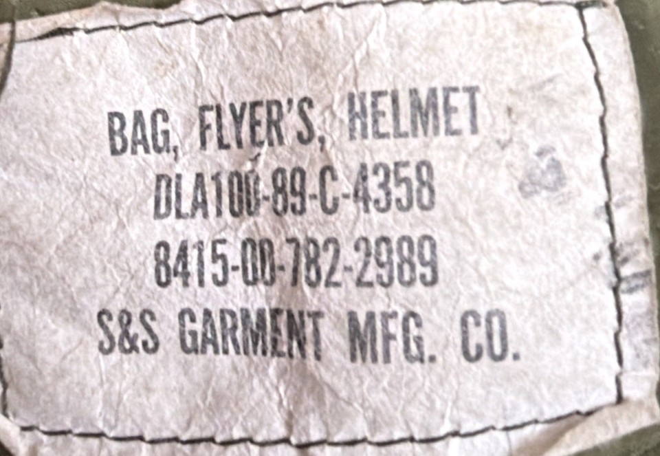 US Military Flyers Helmet Flight Bag OD Green Unicor Nylon 8415-00-782 ...