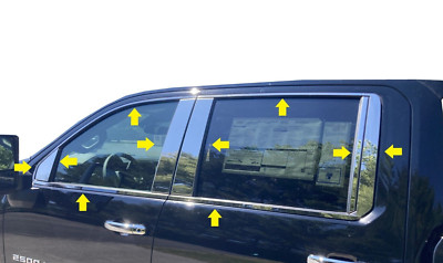 Stainless Window Trim Package Fits 2020-2025 Silverado 2500 HD 3500 HD ...