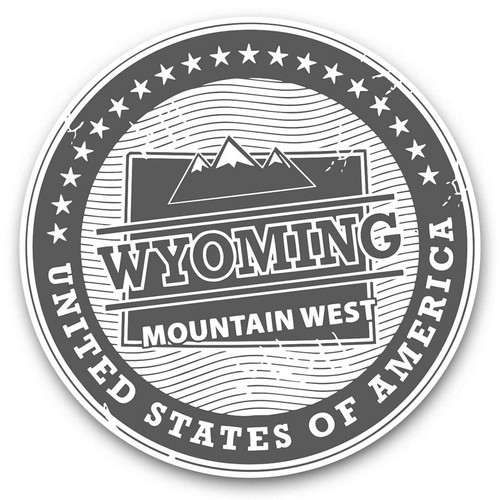 2 x Vinyl Stickers 7.5cm (bw) - Wyoming Mountain West USA Travel #40626 ...