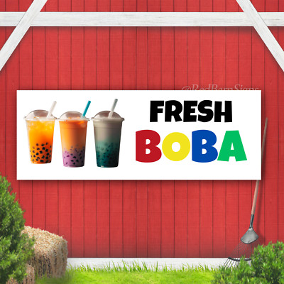 Fresh Boba Indoor Outdoor Vinyl Banner Design | eBay