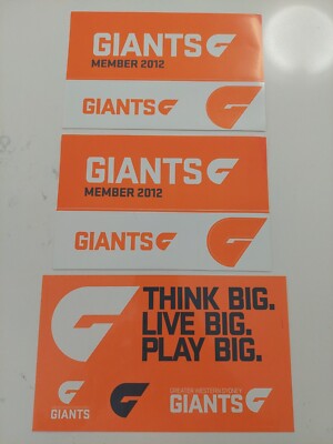 2012 Greater Western Sydney GWS Giants Member stickers x 3 | eBay