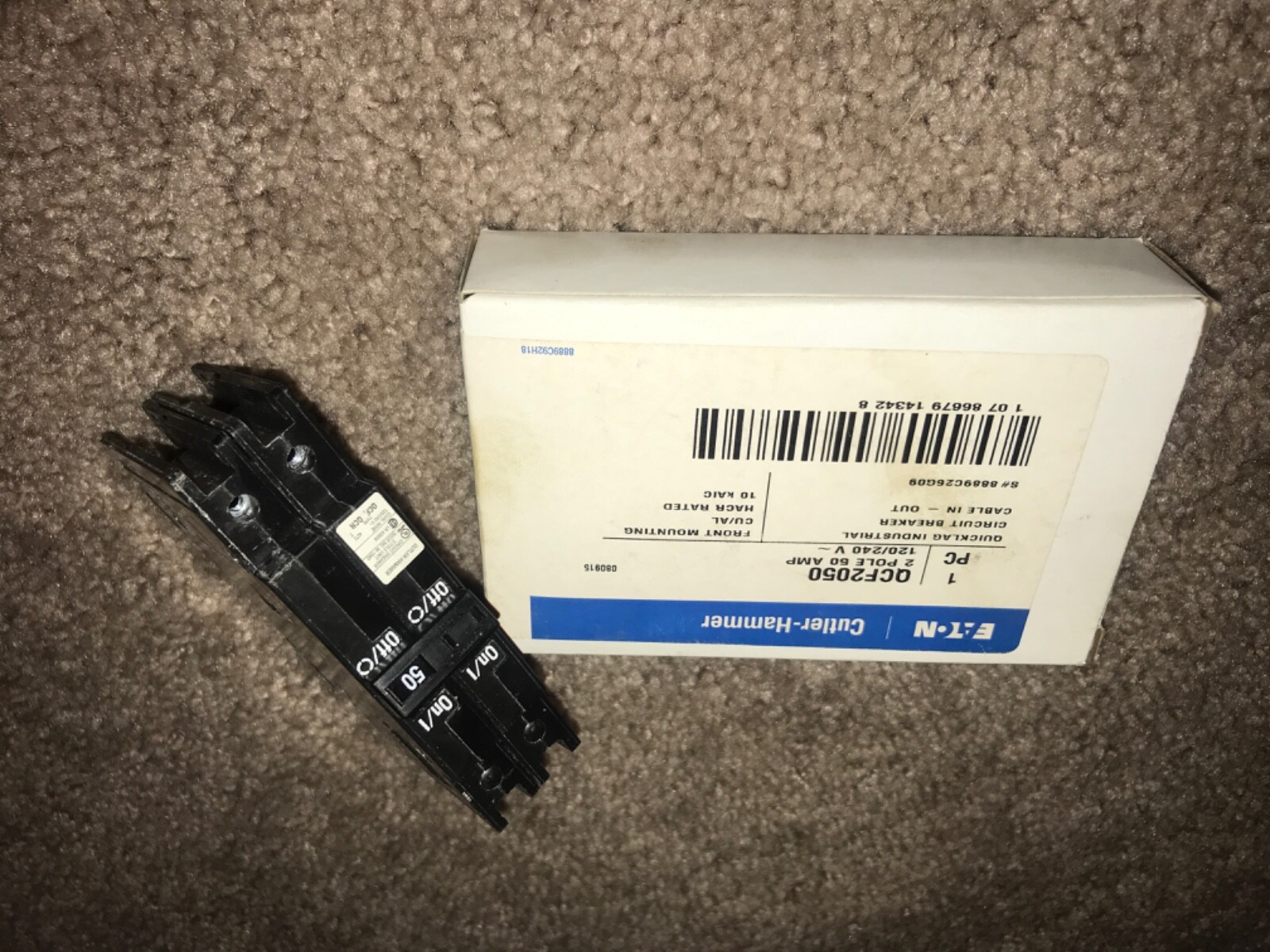 Cutler-Hammer QCF2050 2 pole n120/240v 50a Circuit Breaker for sale ...
