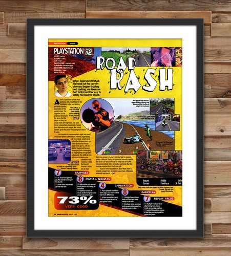 Road Rash Playstation PS1 Glossy Review Poster Unframed G2892 | eBay