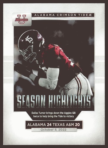 2023 Bowman University Alabama Crimson Tide #80 Dallas Turner Multi ...