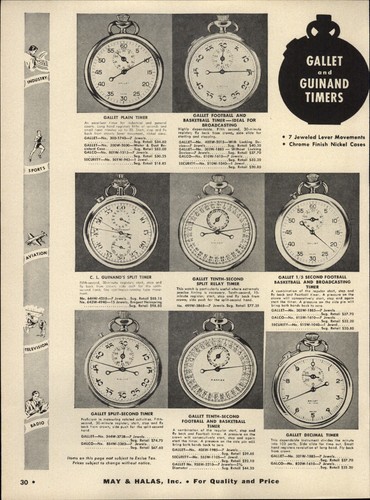 1955 PAPER AD 3 PG Gallet Guinand Galco Timer Split Decimal Relay Track ...