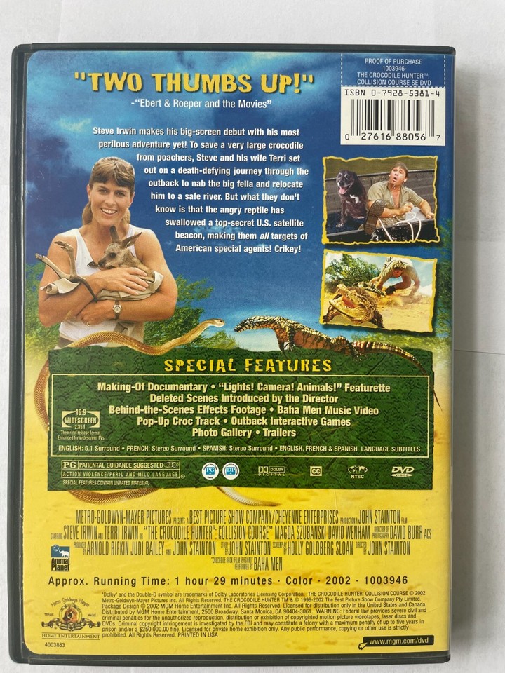 The Crocodile Hunter: Collision Course DVD Steve Irwin's Wildlife ...
