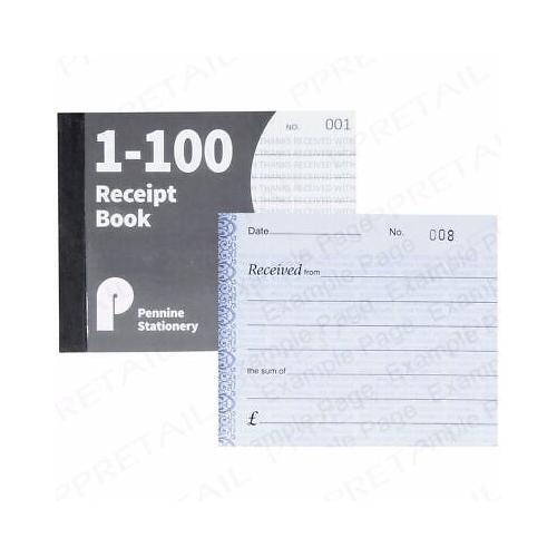 SMALL A6 RECEIPT BOOKS Cash Notepad/Invoice Pad 1-100 Numbered Pages ...