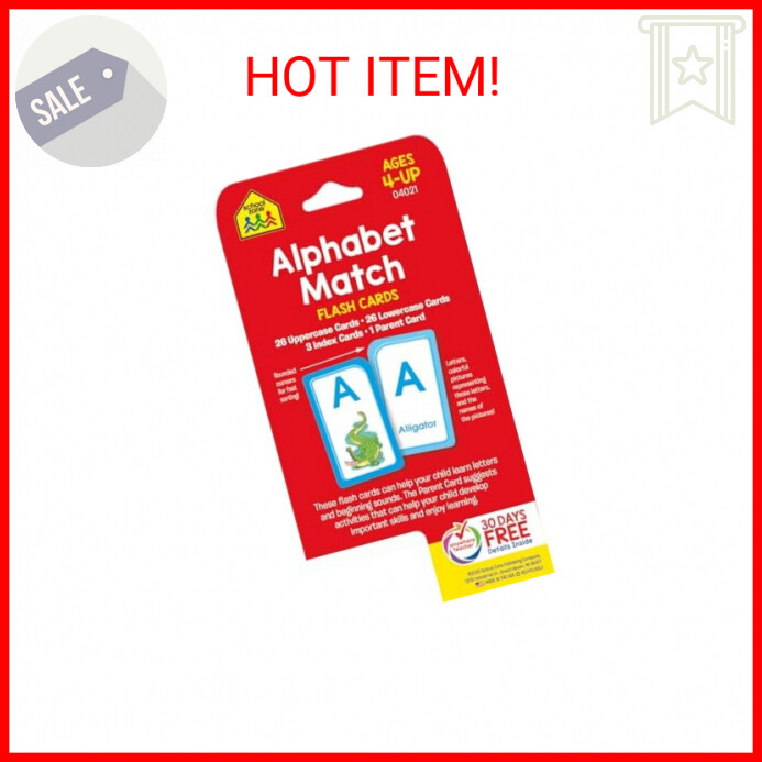 School Zone - Alphabet Match Flash Cards - Ages 4 and Up, Preschool to ...