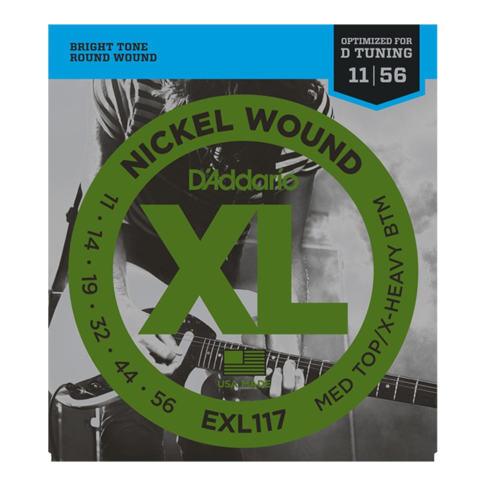 D'Addario EXL117 Electric Guitar Strings, Medium Top, X-Heavy Bottom ...