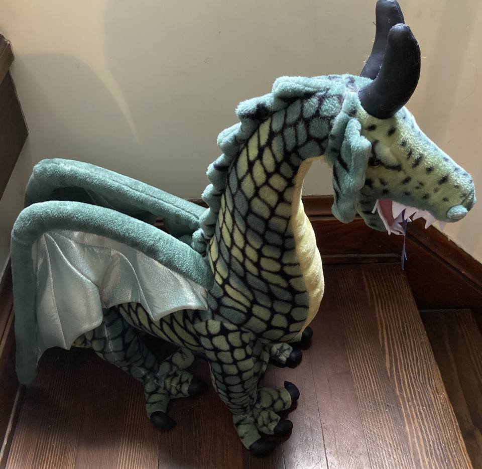 Melissa & Doug Lifelike Plush Giant Winged Dragon Stuffed Animal 36”x40 ...