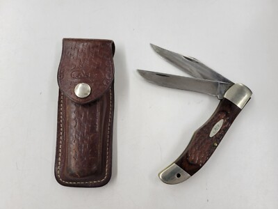 Vintage Case 2 Blade Folding Pocket Knife 6265-SAB With Leather Belt ...