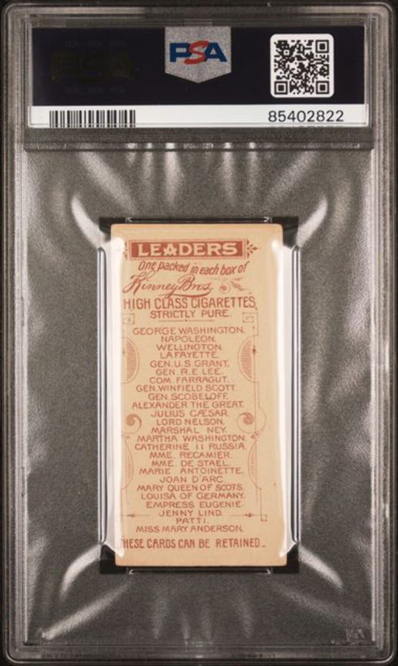 Graded 1889 N222 Kinney Bros. Leaders Julius Caesar Baseball Tobacco ...