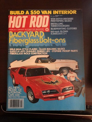 Hot Rod Magazine March 1977 Packer GT Pontiac Can AM Fiberglass No ...