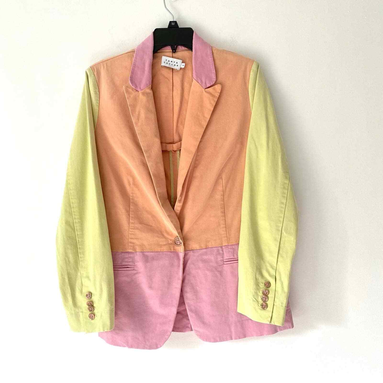 Tanya Taylor Colorblock Pastel Blazer size 12 - Gem