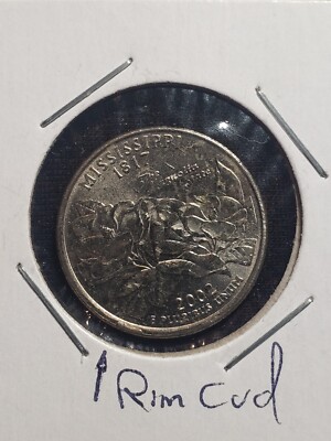 2002 P Mississippi State Quarter Rim Cud Error. Nice coin, See photos ...