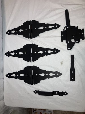 Wood Gate Hardware Set - Heavy Duty 8" Decorative Strap (3) And Lock | eBay